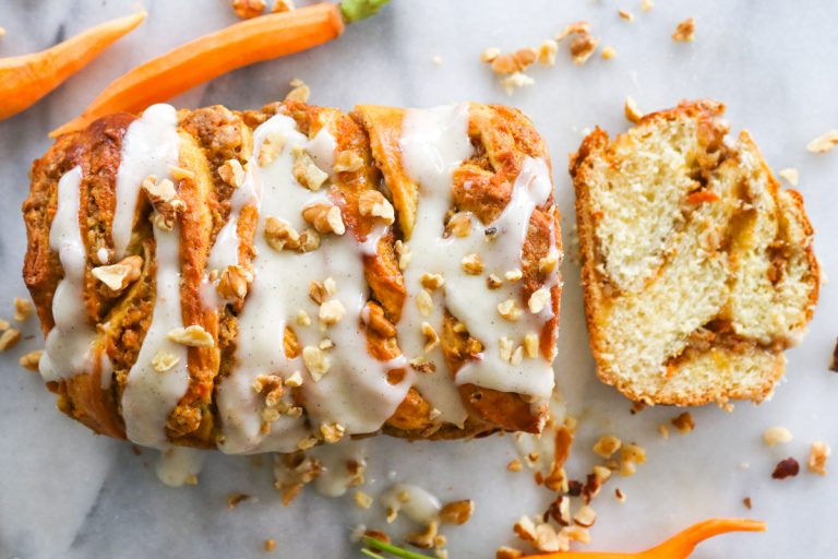 Carrot Cake Babka with Cardamom Cream Cheese Drizzle Recipe