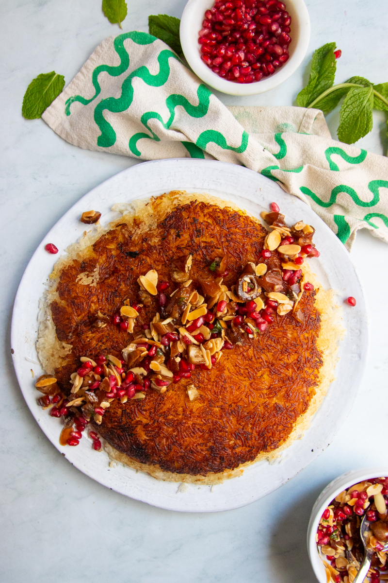 Tahdig Recipe (Persian Crispy Rice with Jeweled Topping)