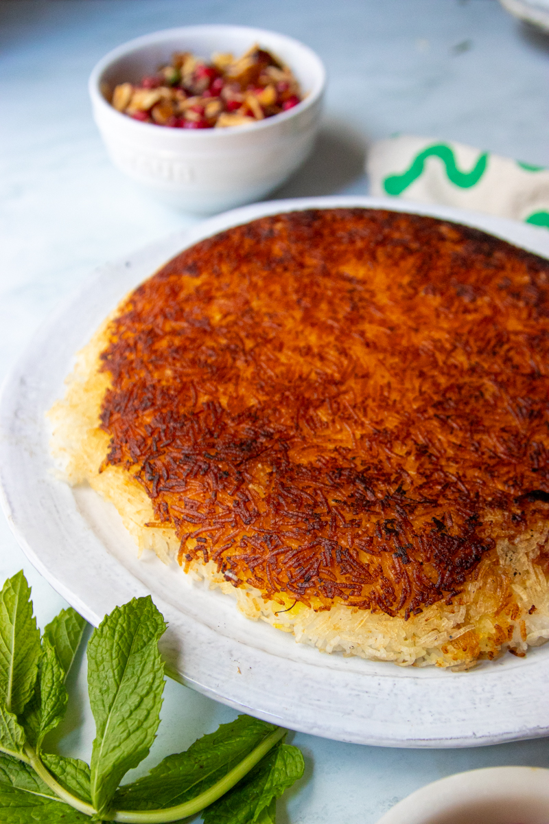 Tahdig Recipe (Persian Crispy Rice with Jeweled Topping)