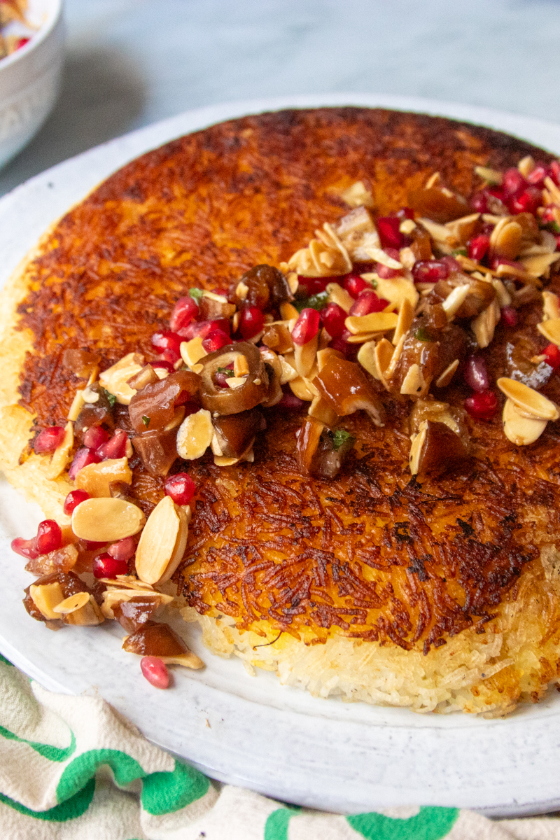 Tahdig Recipe (Persian Crispy Rice with Jeweled Topping)